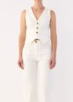 Sutton Denim Vest in White | Flannel | Australia | Edito Boutique